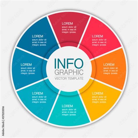 Vector Infographic Template Circle With Steps Or Options Data Presentation Business Concept