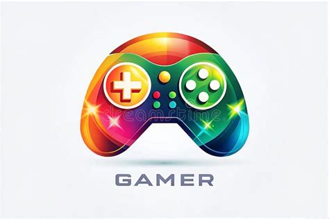 Colorful 3d Gaming Controller Logo Design Stock Illustration