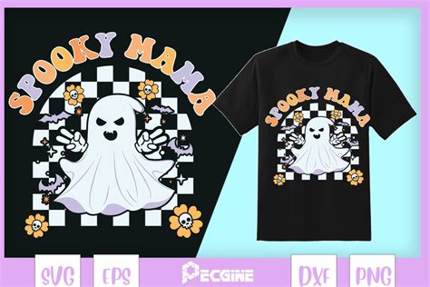 Spooky Mama Boo Retro Halloween Graphic By Pecgine · Creative Fabrica
