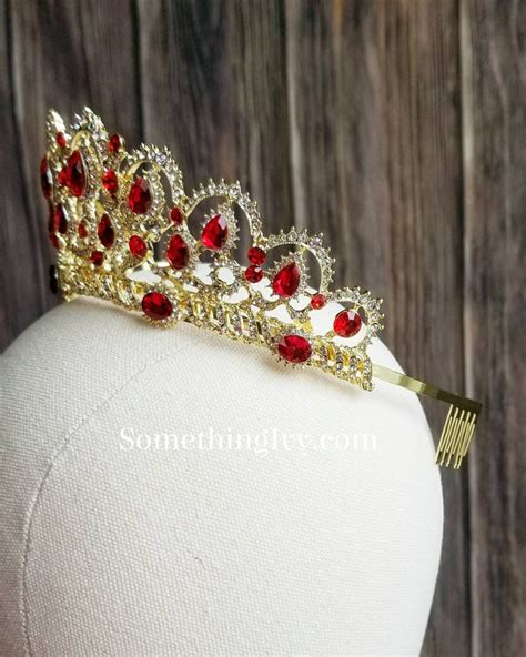 Fast Ship Ruby Red And Tiara Gold Headband Goldruby Red High Tiara Tiara