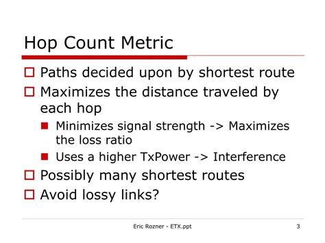 Ppt A High Throughput Path Metric For Multi Hop Wireless Routing