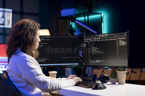 Freelancing Computer Scientist Securing Company Servers Stock Image Image Of Network Errors