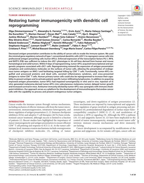 Pdf Abstract A40 Restoring Tumor Immunogenicity With Dendritic Cell Reprogramming