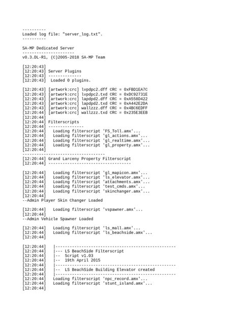Server Log Pdf