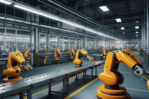 Premium Photo Innovative Automation 3d Rendering Robot Assembly Line