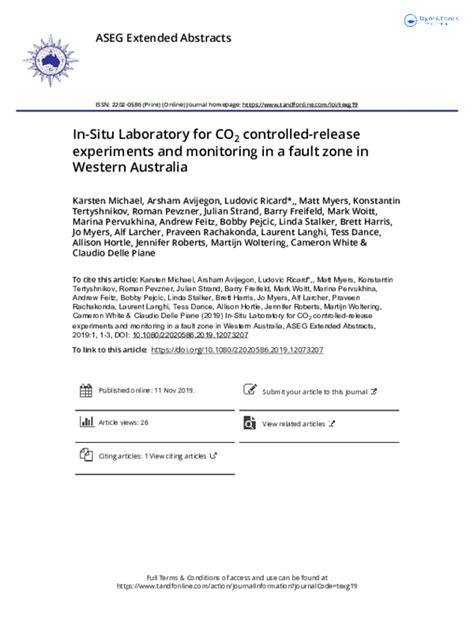 Pdf In Situ Laboratory For Co2 Controlled Release Experiments And