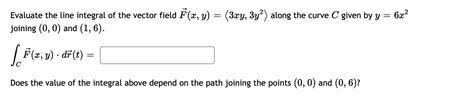Solved Evaluate The Line Integral Of The Vector Field Chegg