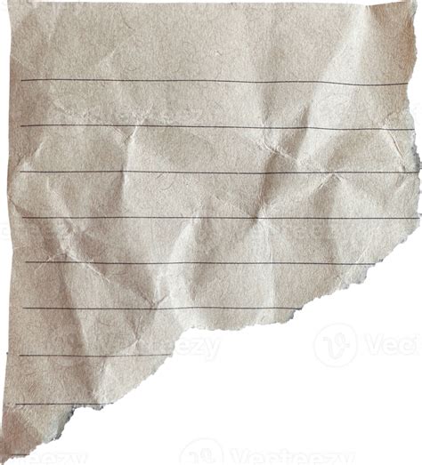 Crumpled Ripped Lined Paper Ripped And Curled Lined Paper Piece