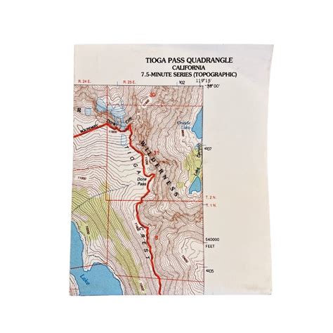 Tioga Pass 75m Quad Map Yosemite Conservancy