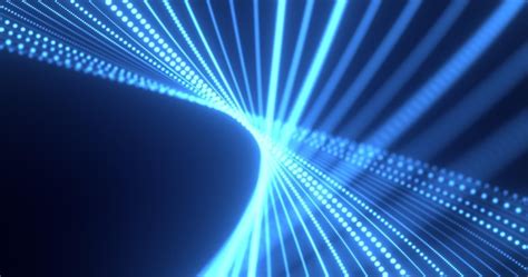 Premium Photo Abstract Blue Waves From Lines And Dots Of Particles Of Glowing Swirling