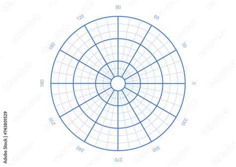Polar Grid Isolated Grid With Concentric Circles Diagram Chart Grid Divided Into Radial Degree