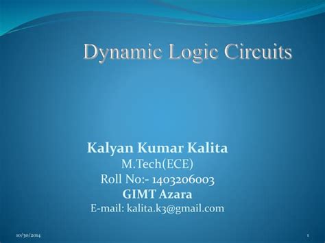 Dynamic Logic Circuits Pptx