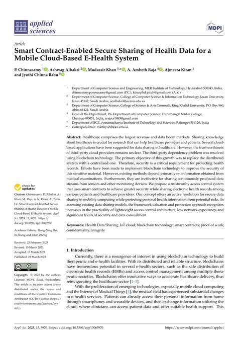 Pdf Smart Contract Enabled Secure Sharing Of Health Data For A Mobile