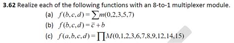solved 3 62 realize each of the following functions with an