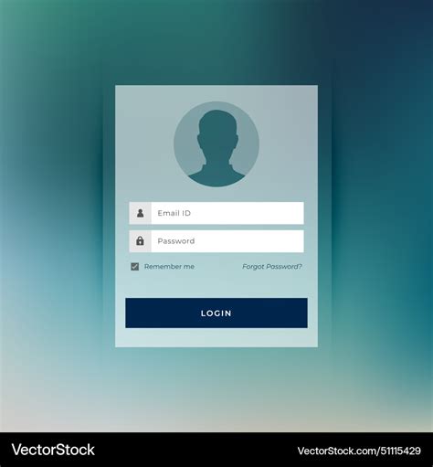 Secure Login Page Form Template With Username Vector Image