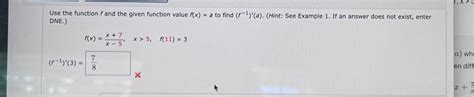 Solved Use The Function F And The Given Function Value