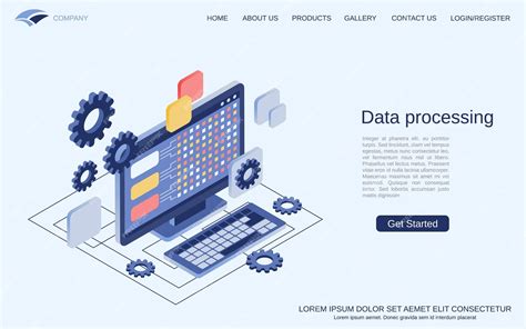 Premium Vector Data Processing Big Data Engineering Information Computing Isometric Vector