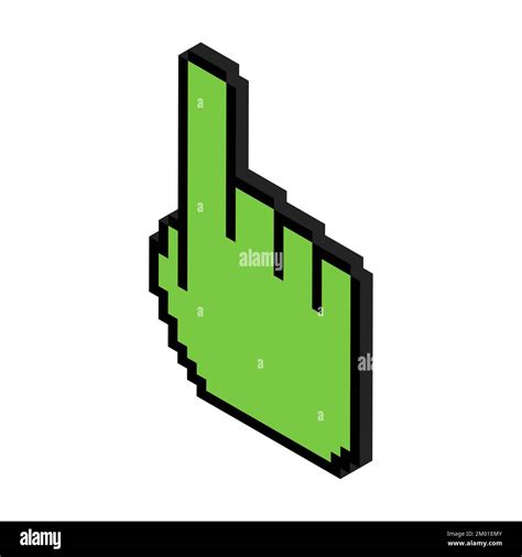 Mouse Cursor Isometric Pixel Icon Web Click Symbol Computer Pointer Vector Illustration Stock