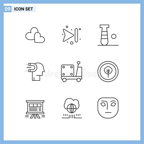 9 Universal Outlines Set For Web And Mobile Applications Logistic Lead Bat Influence