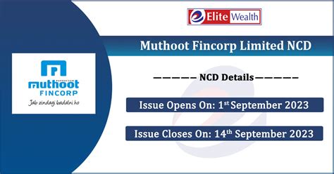 Muthoot Fincorp Limited Ncd Issue Details