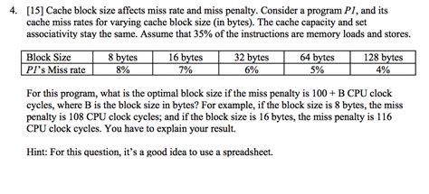 Solved Cache Block Size Affects Miss Rate And Miss Chegg Com