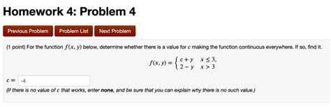Solved Homework 4 Problem 4 Previous Problem Problem List Next