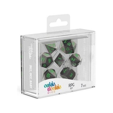 Oakie Doakie Dice Set Rpg Metal Dice Matrix 7 Chaos Cards