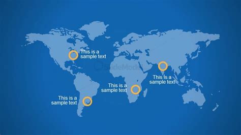 world map with map pointers for powerpoint slidemodel