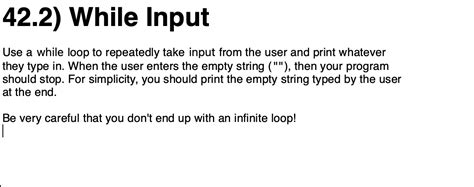 Solved Use A While Loop To Repeatedly Take Input From The Chegg Com