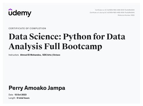 udemy course completion certificate perry amoako jampa