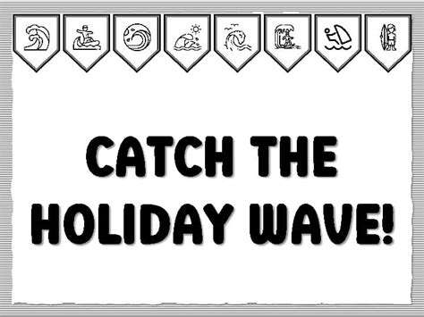 Catch The Holiday Wave Wave Bulletin Board Kit Ready To Print Wave Classroom Catch The Holiday Wave Wave Bulletin Board Kit Ready To Print Wave Classroom