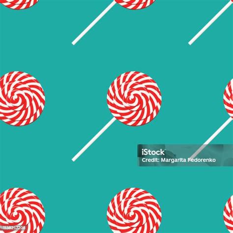 빨간색과 흰색 소용돌이 롤리팝 완벽 한 패턴 포스터 평면 스타일 생일 축 하 새 해 크리스마스 인사말 카드 초대장에 대 한 벡터