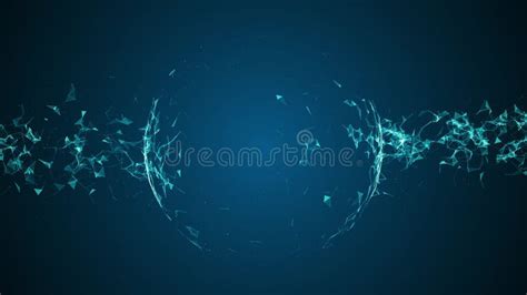 Abstract Dots Blue Geometrical Shapes Connection And Web Concept Digital Communication And