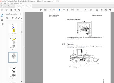Liebherr L509 Speeder 789 From 12800 Wheel Loader Operating Manual