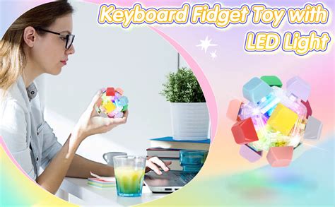 Keyboard Fidget Toy For Adults Keyboard Clicker With Led Light Fidget Stress Relief