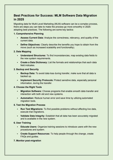 Best Practices For Success Mlm Software Data Migration In 2024 Docx