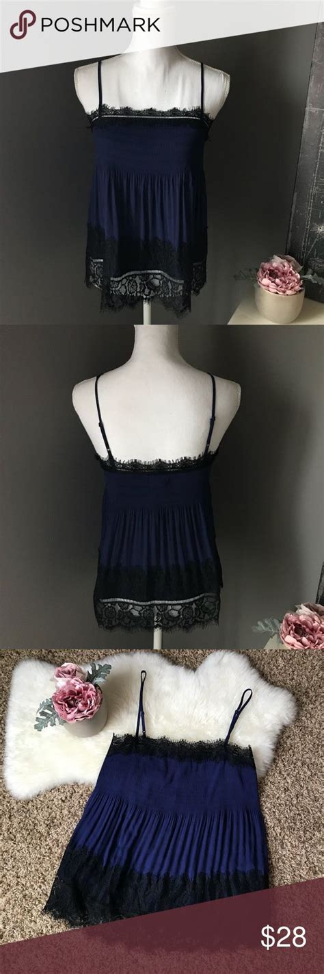 Nwt Express Navy Blue Lace Camisole