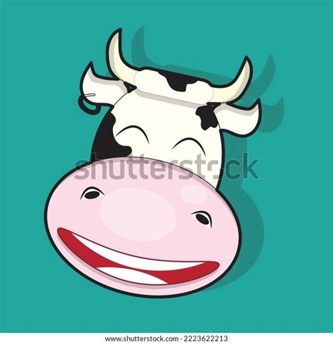 Cow Smile Vector Illustration Cute Cow Stock Vector Royalty Free