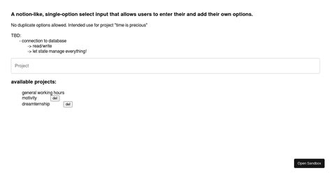 Fancy Selector Input Codesandbox
