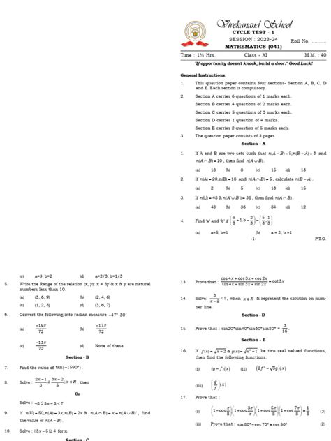 Math Ct1 Xi Qp 20230808131253391 Pdf Mathematical Analysis Mathematical Objects