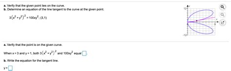 solved a verify that the given point lies on the curve b