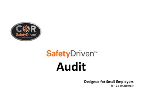 COR Small Employer Audit Tool Safety Driven TSCBC