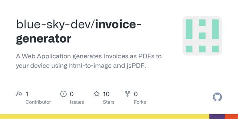 Github Blue Sky Devinvoice Generator A Web Application Generates