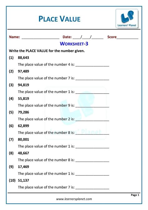 Place Value Worksheets 3rd Grade Pdf