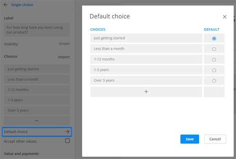 Help Set Default Value To Choice Field 123formbuilder