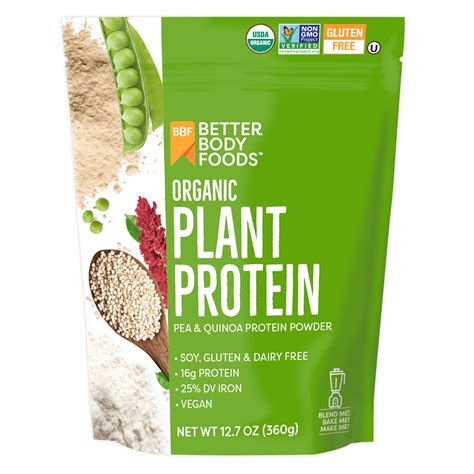 Betterbody Foods Organic Plant Based Protein Powder 16g Of Protein 24