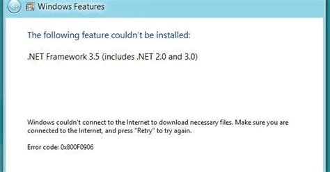 Error Install Net Framework 0x800f0906 ~ Info Guru