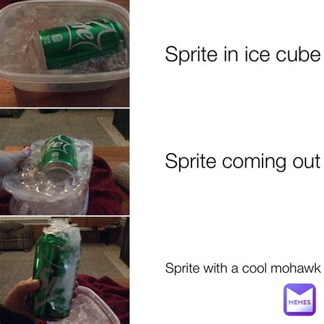 Sprite In Ice Cube Sprite Coming Out Sprite With A Cool Mohawk