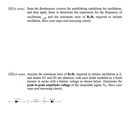 Solved Ii [8 Marks] State The Barkhausen Criteria For