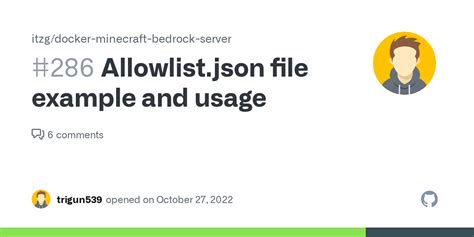Allowlistjson File Example And Usage · Issue 286 · Itzgdocker